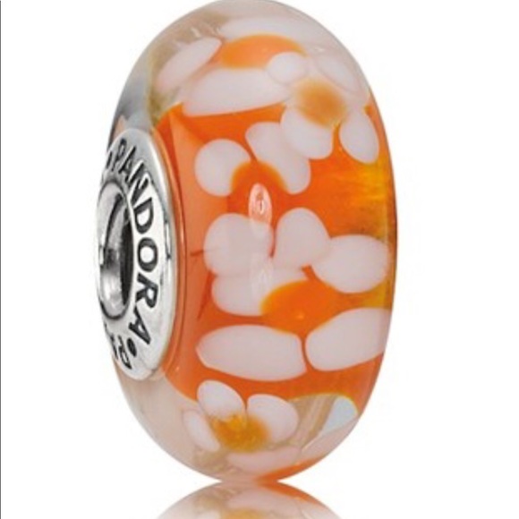 Pandora | Jewelry | Only Todaypandora Orange Flower Murano Charm | Poshmark